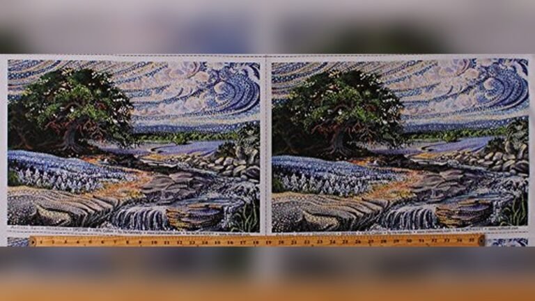 Artisan Batik Layered Wall Panels: Stunning Floral Landscape for Home Decor
